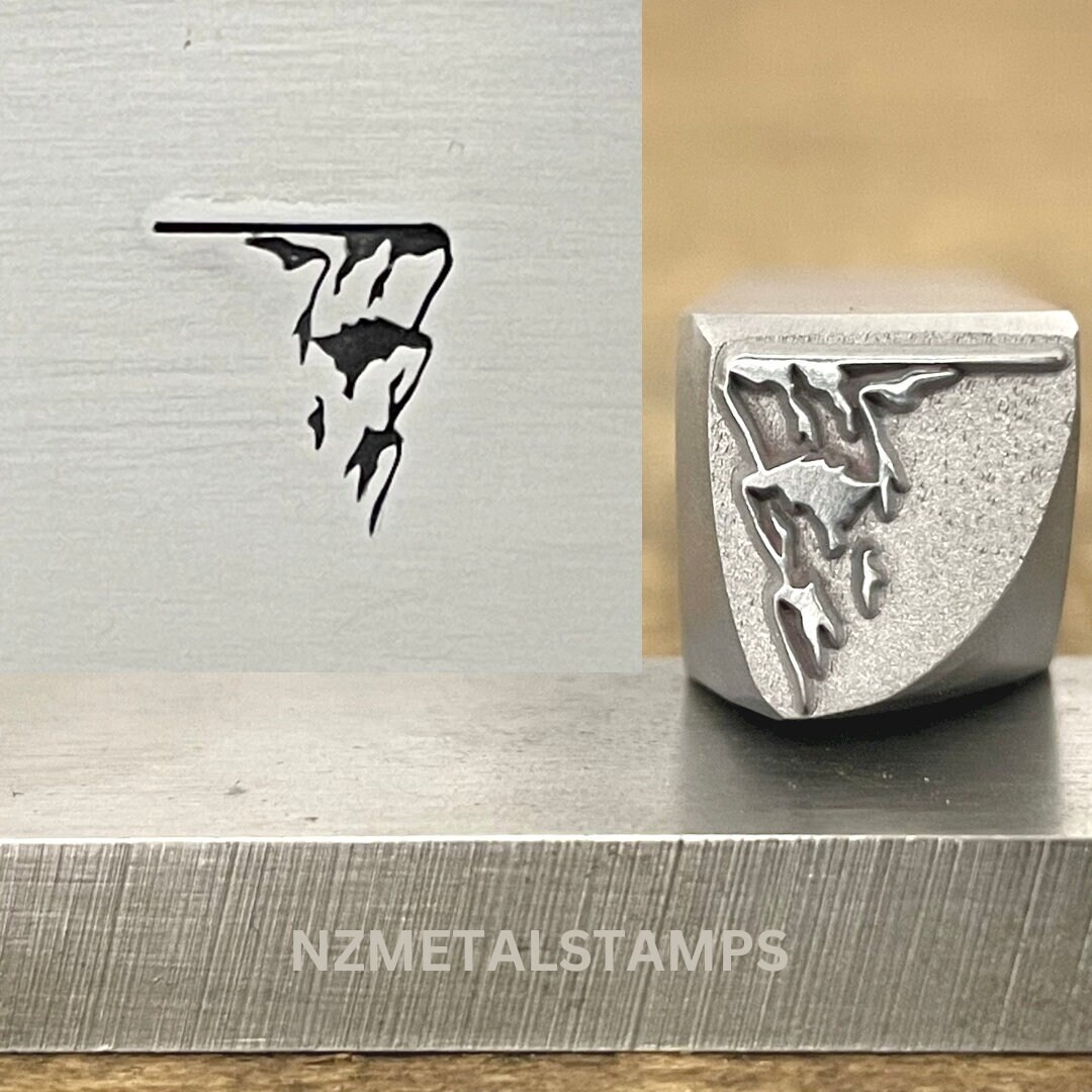 Cliff Top Metal Stamp, Mountains Edge Metal Stamp, Mountain Range Steel ...