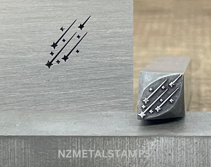 Shooting Star Metal Stamp, Twinkle Star Steel Stamp, Sparkle Design ...