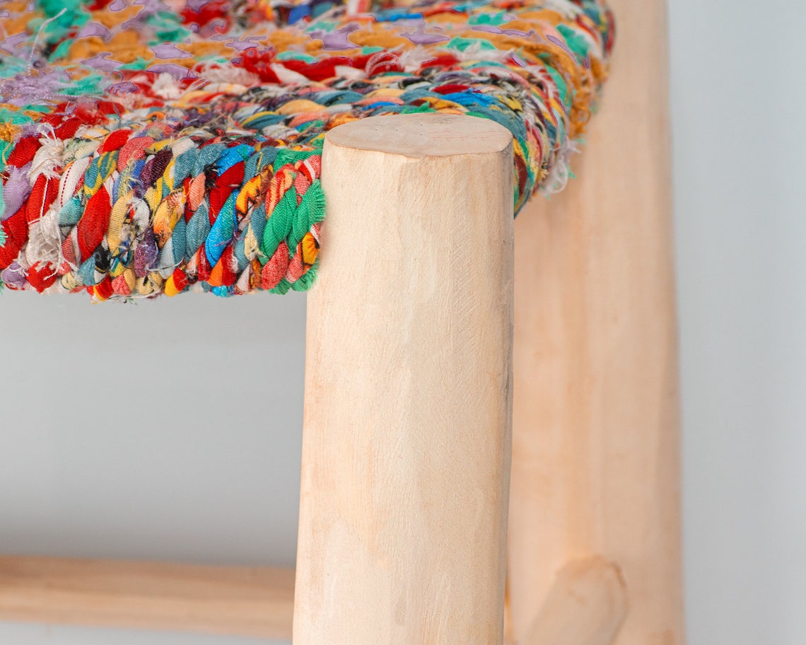 Handmade Moroccan Stool, Handcrafted Moroccan Colors, Ecofriendly ...