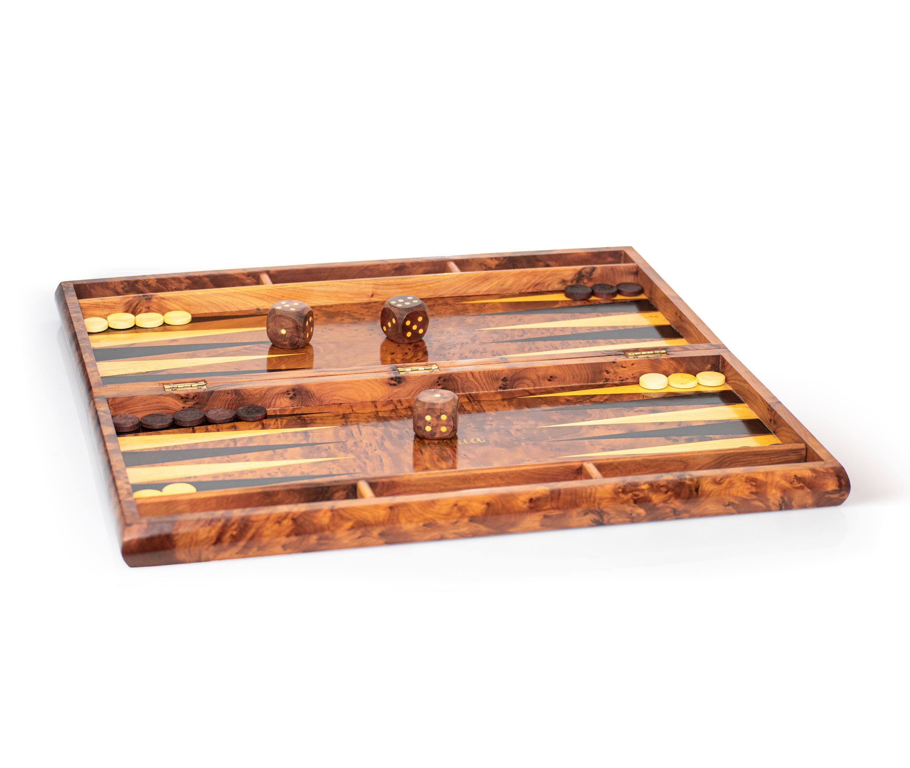 Custom Big Wooden Backgammon Set,hand Made From Natural Thuya Wood ...