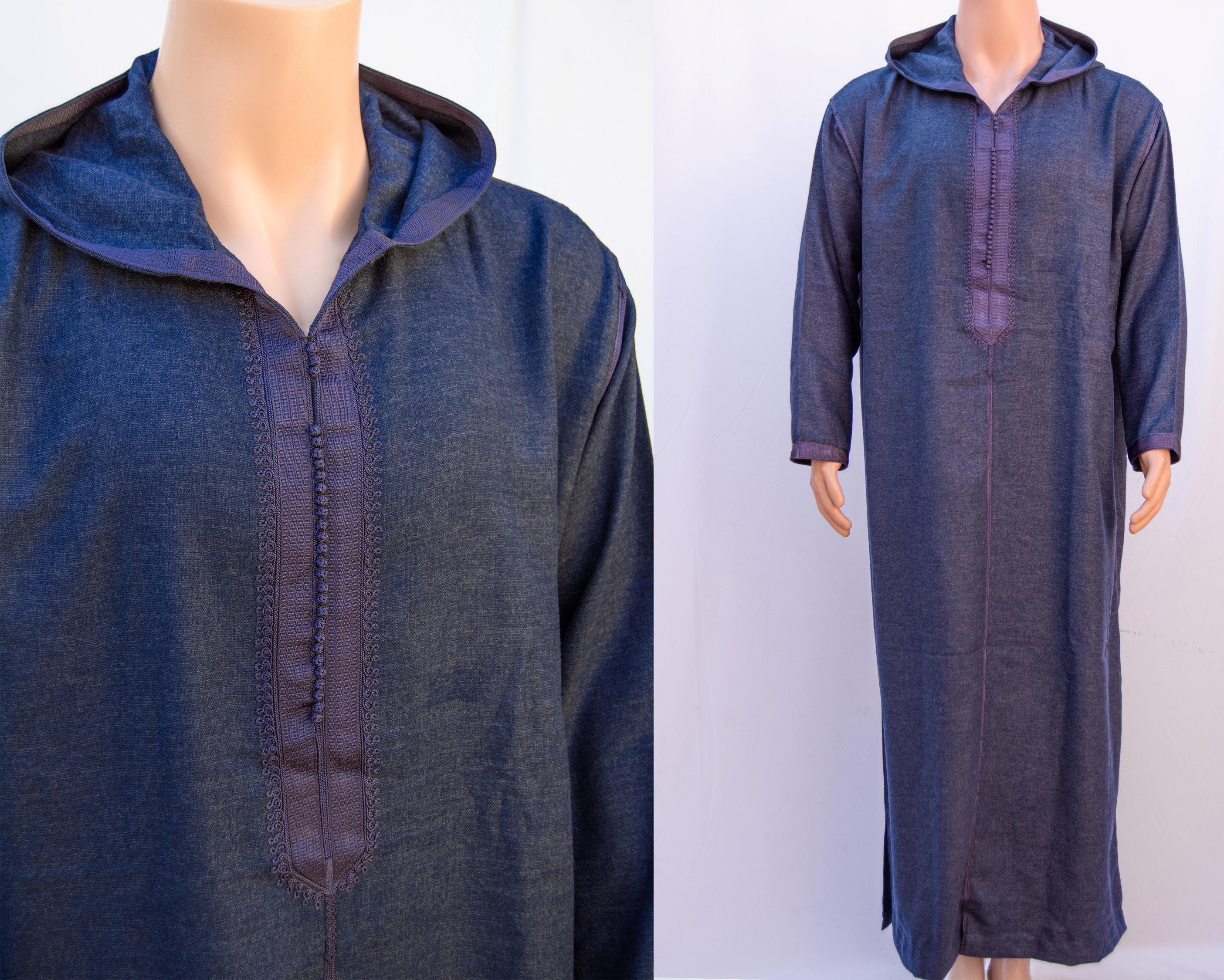 Moroccan Men's Winter Kaftan –handmade Wool Coat, Cozy Traditional Robe ...