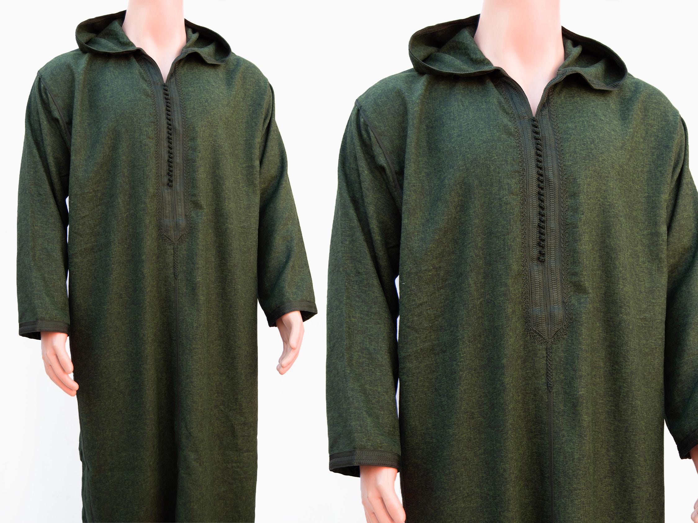Moroccan Men's Winter Kaftan –handmade Wool Coat, Cozy Traditional Robe ...