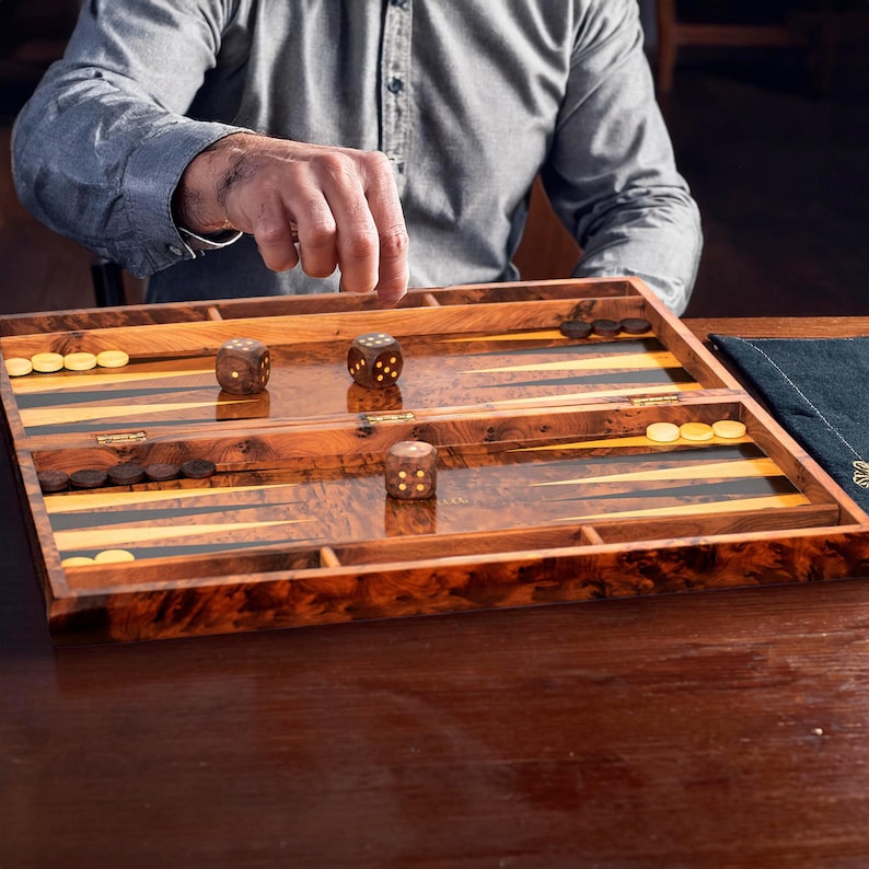Custom Big Wooden Backgammon Set,hand Made From Natural Thuya Wood ...