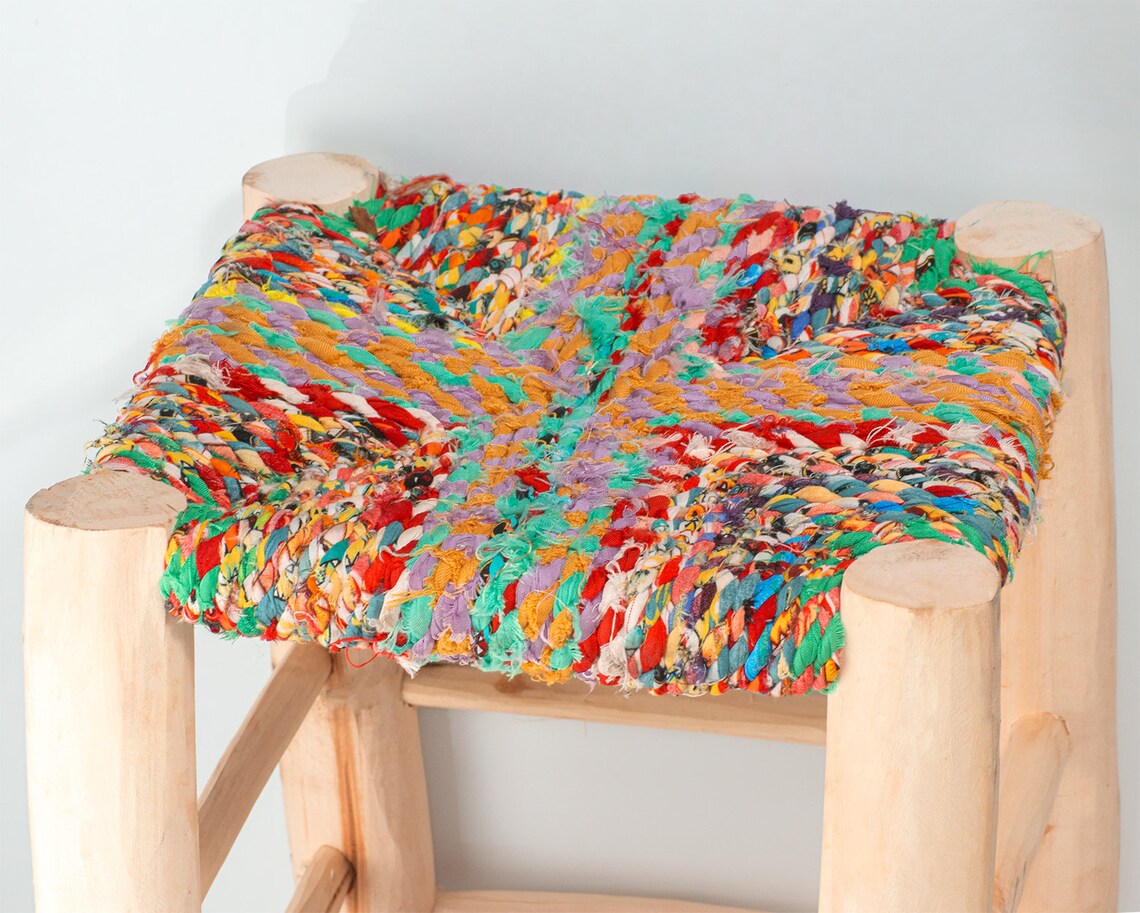 Handmade Moroccan Stool, Handcrafted Moroccan Colors, Ecofriendly ...