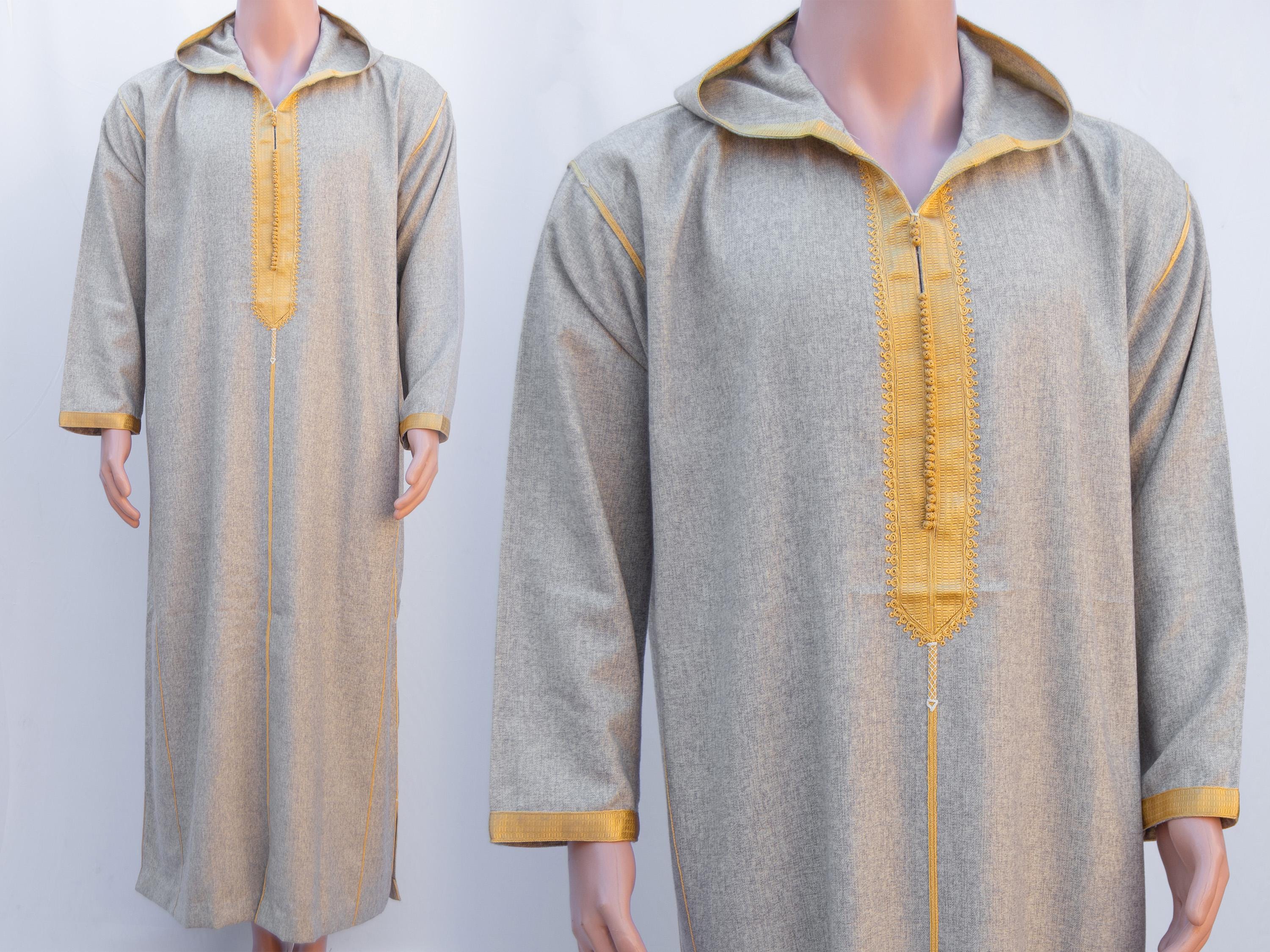 Moroccan Men's Winter Kaftan –handmade Wool Coat, Cozy Traditional Robe ...