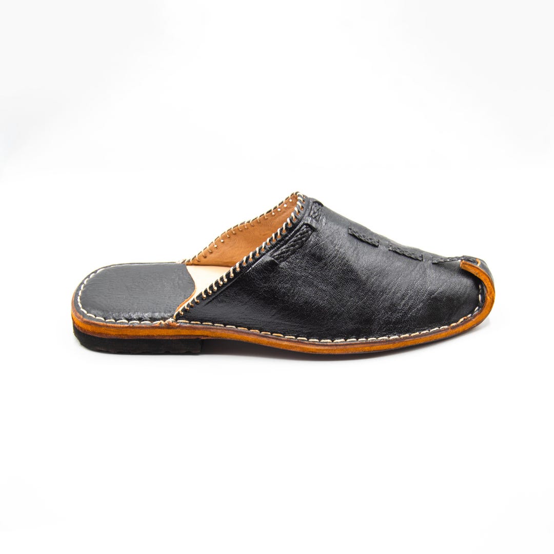 Handmade Leather Babouche for Men's, Antique Moroccan Leather Babouche ...