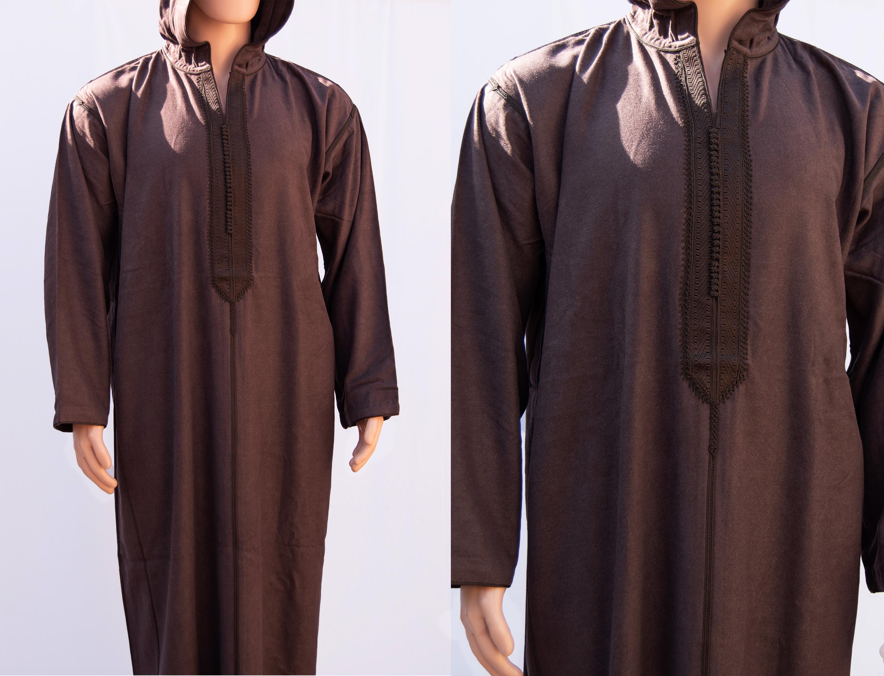 Moroccan Men's Winter Kaftan –handmade Wool Coat, Cozy Traditional Robe ...