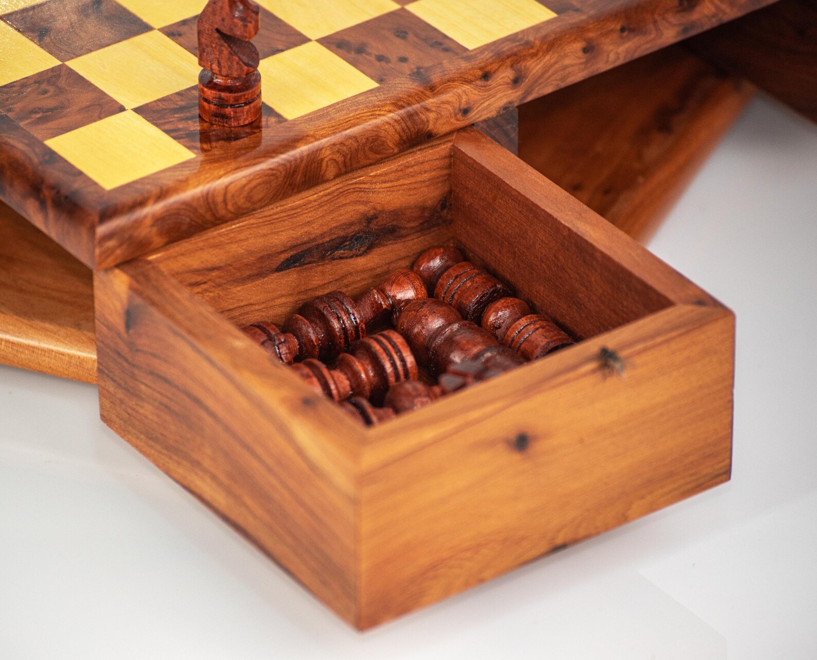Large Handmade Thuya Wood Chess Board Set and Wooden Pieces,moroccan ...