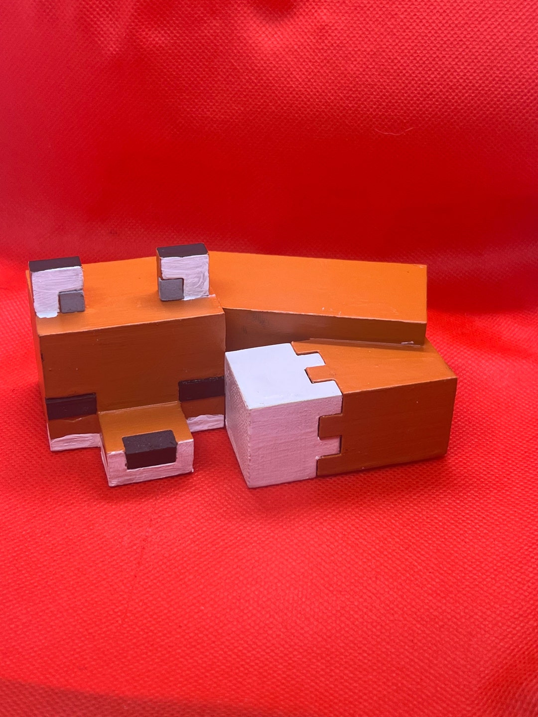 Sleeping Minecraft Fox free Shipping, Custom Colors - Etsy