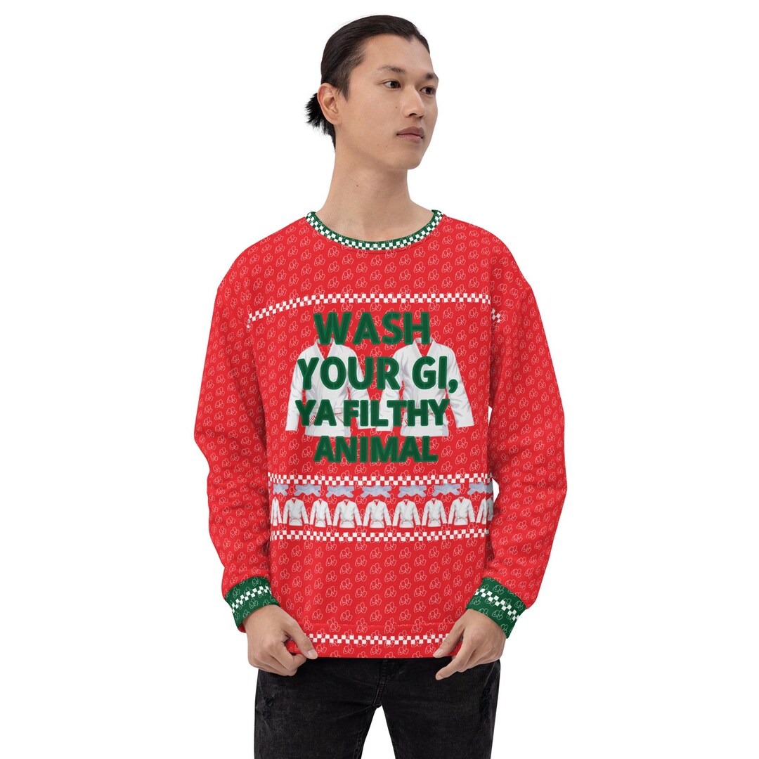 Wash Your Gi - Jiu Jitsu Funny Ugly Christmas Sweater Unisex Mens ...