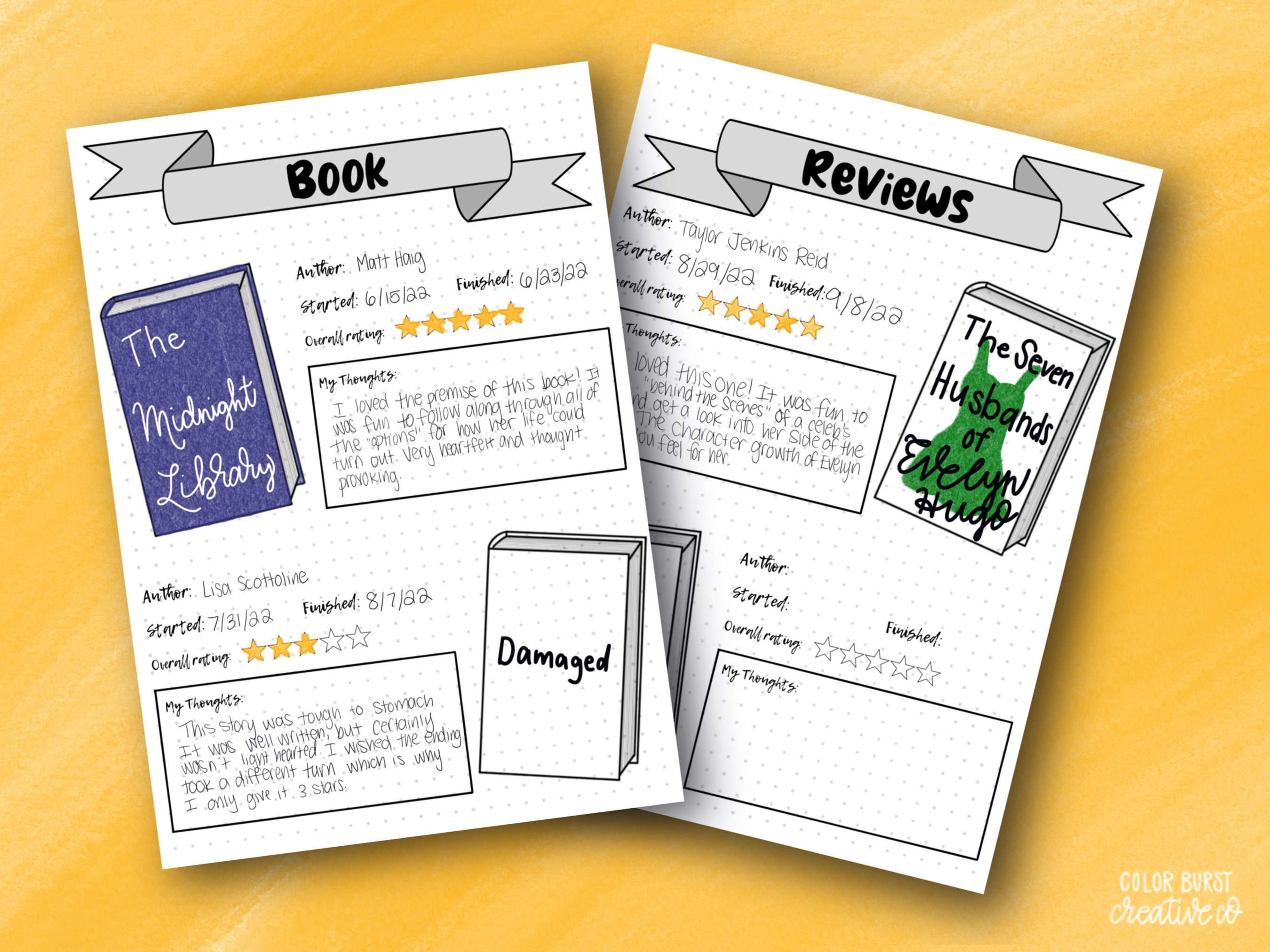 Book/reading Printable Journal Pages - Books Read, Books to Read, Book ...