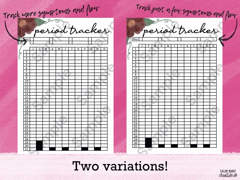 Period Tracker - Printable Journal Page - Dot Grid Journal - Track Your ...