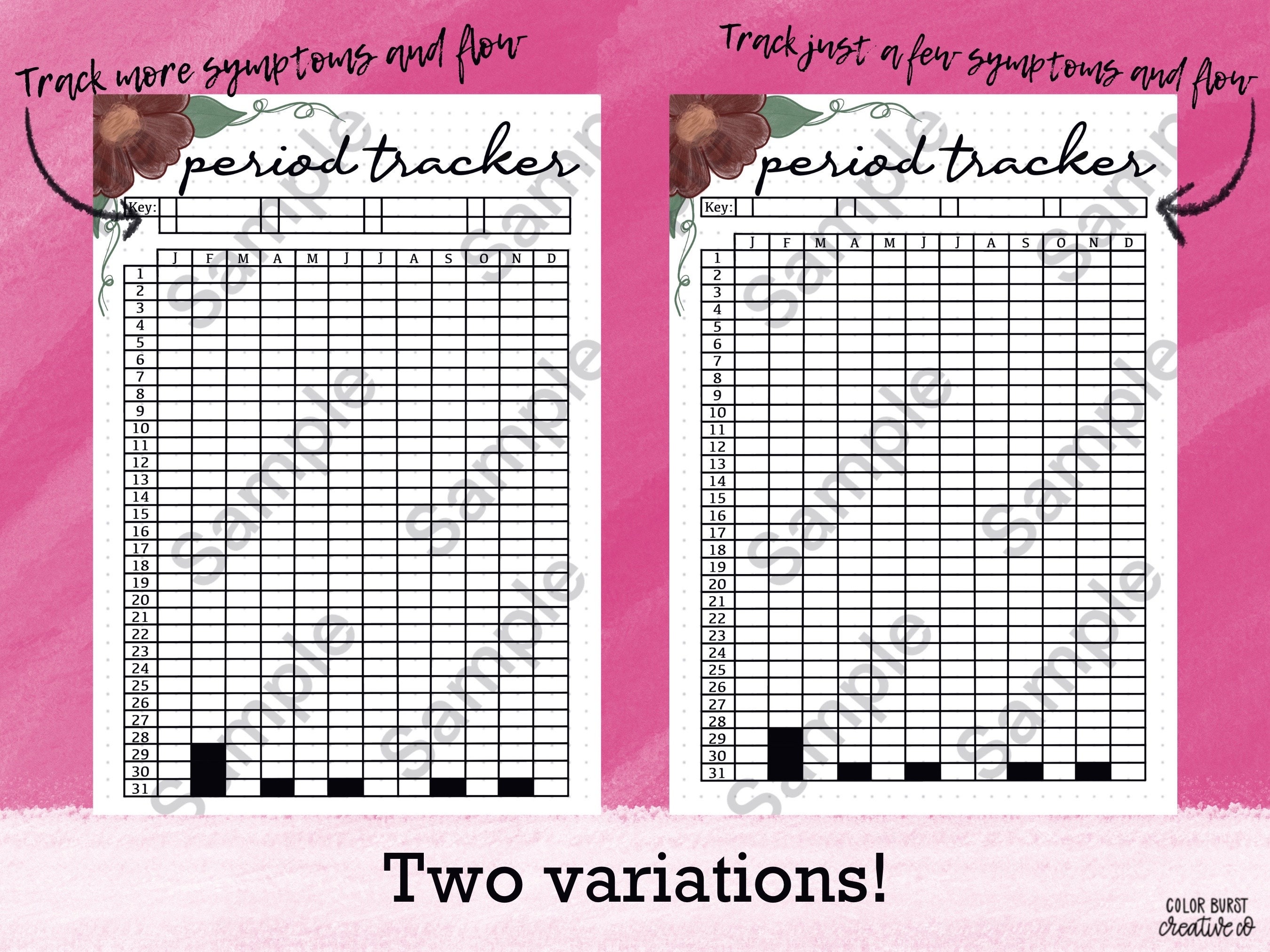 Period Tracker - Printable Journal Page - Dot Grid Journal - Track Your ...