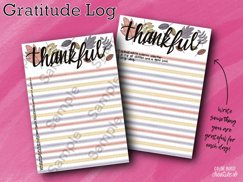 November Fall Leaves Printable Journal Pages - Gratitude, Thankful ...