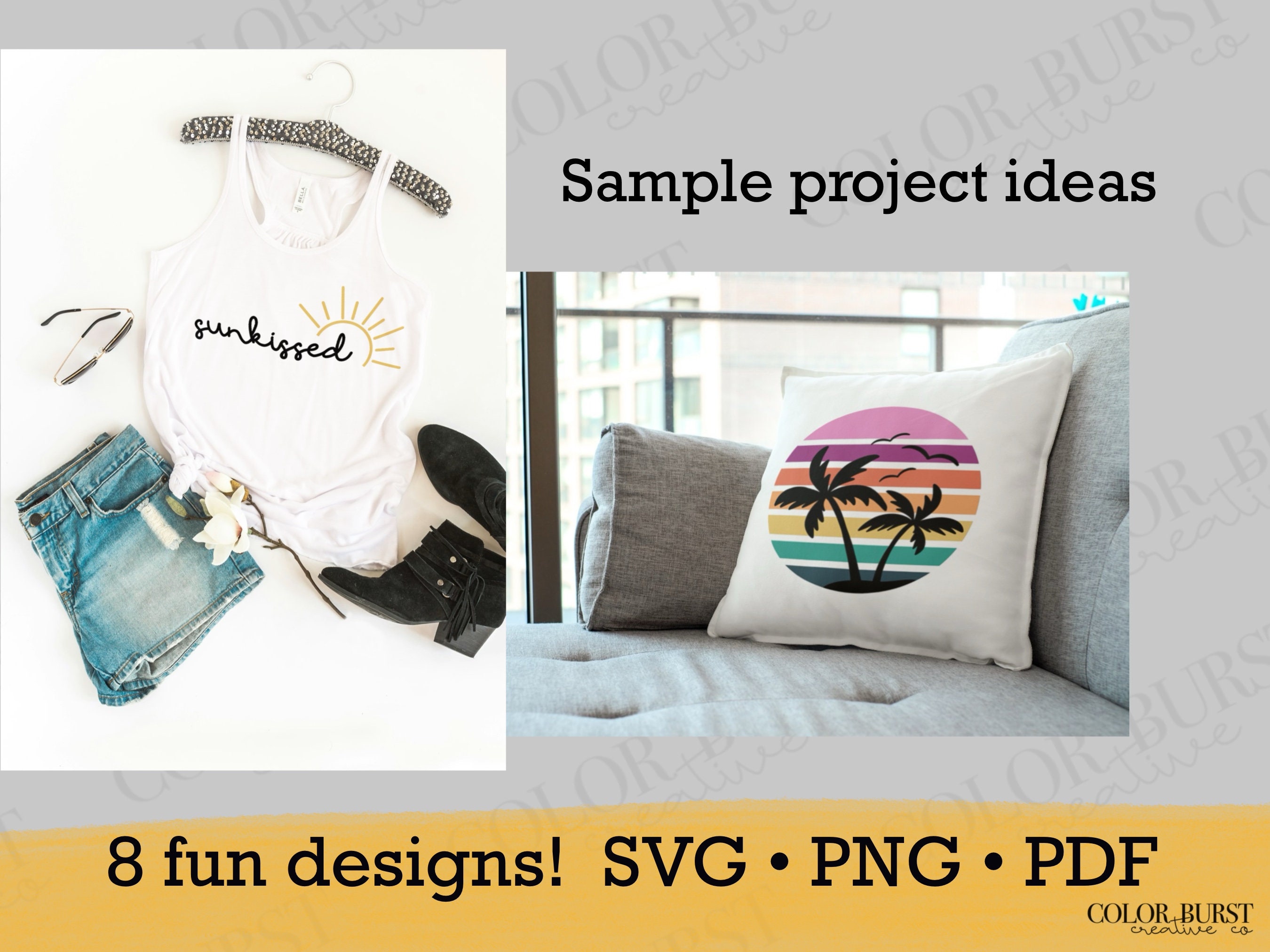 Summer SVG Bundle 8 Summer Fun Designs Svg, Png, Pdf Files Included - Etsy