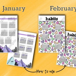 Habit Tracker Bundle - 12 Printable Monthly Habit Tackers - Full Year ...