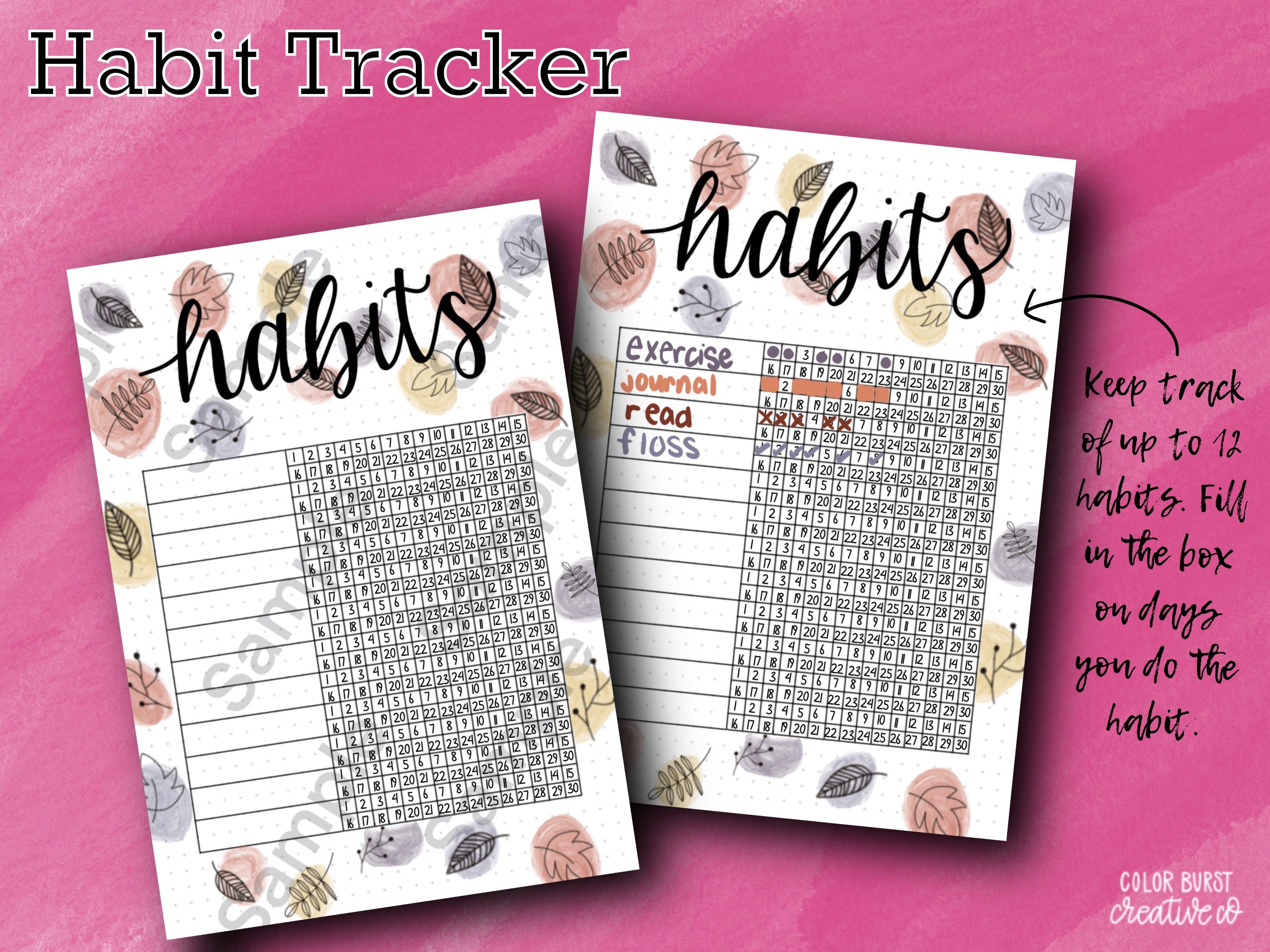 November Fall Leaves Printable Journal Pages Gratitude, Thankful, Mood ...