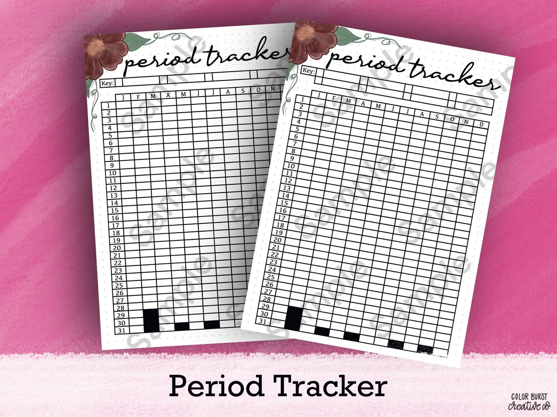 Period Tracker Printable Journal Page Dot Grid Journal Track Your ...