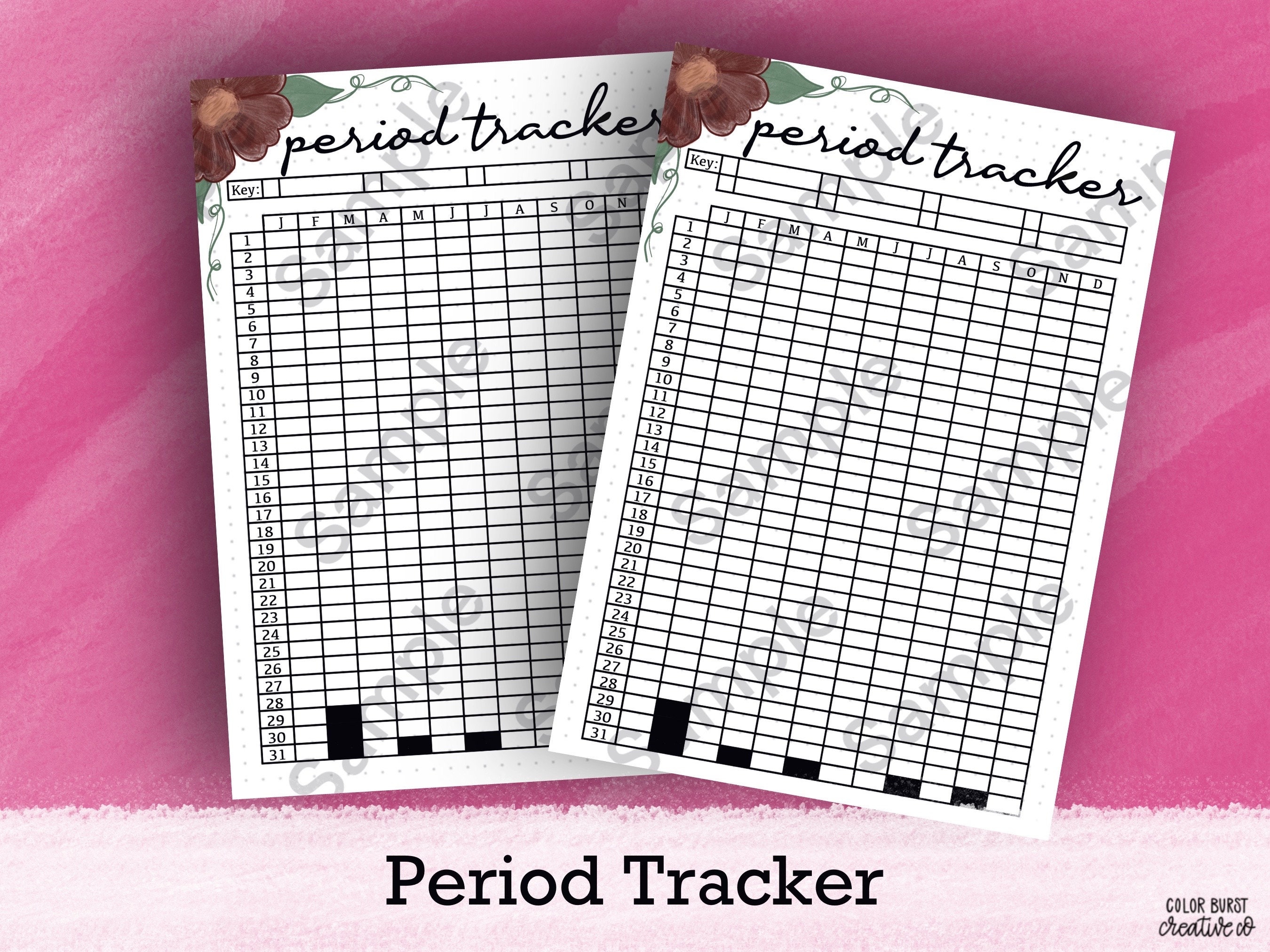 Period Tracker - Printable Journal Page - Dot Grid Journal - Track Your ...