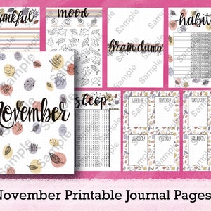 November Fall Leaves Journal Pages – Gratitude, Mood Tracker (PDF ...