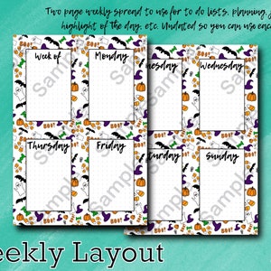 October Printable Journal Pages Halloween Theme Gratitude Log, Mood ...