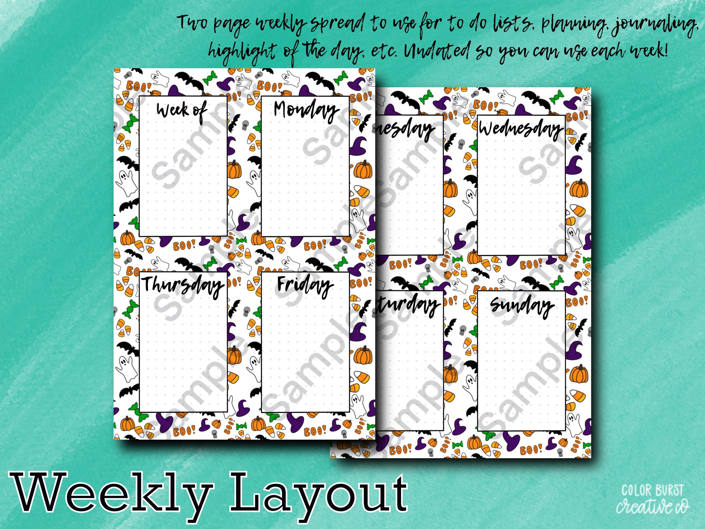 October Printable Journal Pages Halloween Theme Gratitude Log, Mood ...