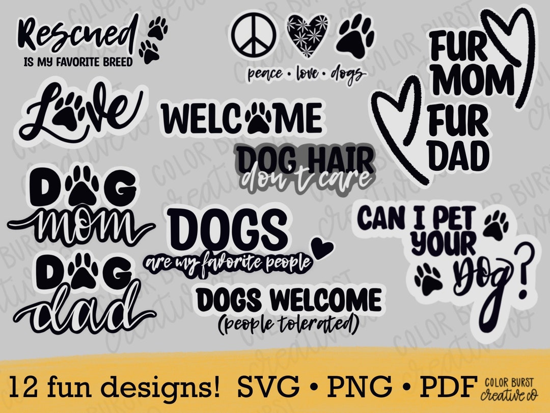 Dog Lover SVG Bundle - Dog Quote SVG Bundle - 12 Fun Designs! - Etsy