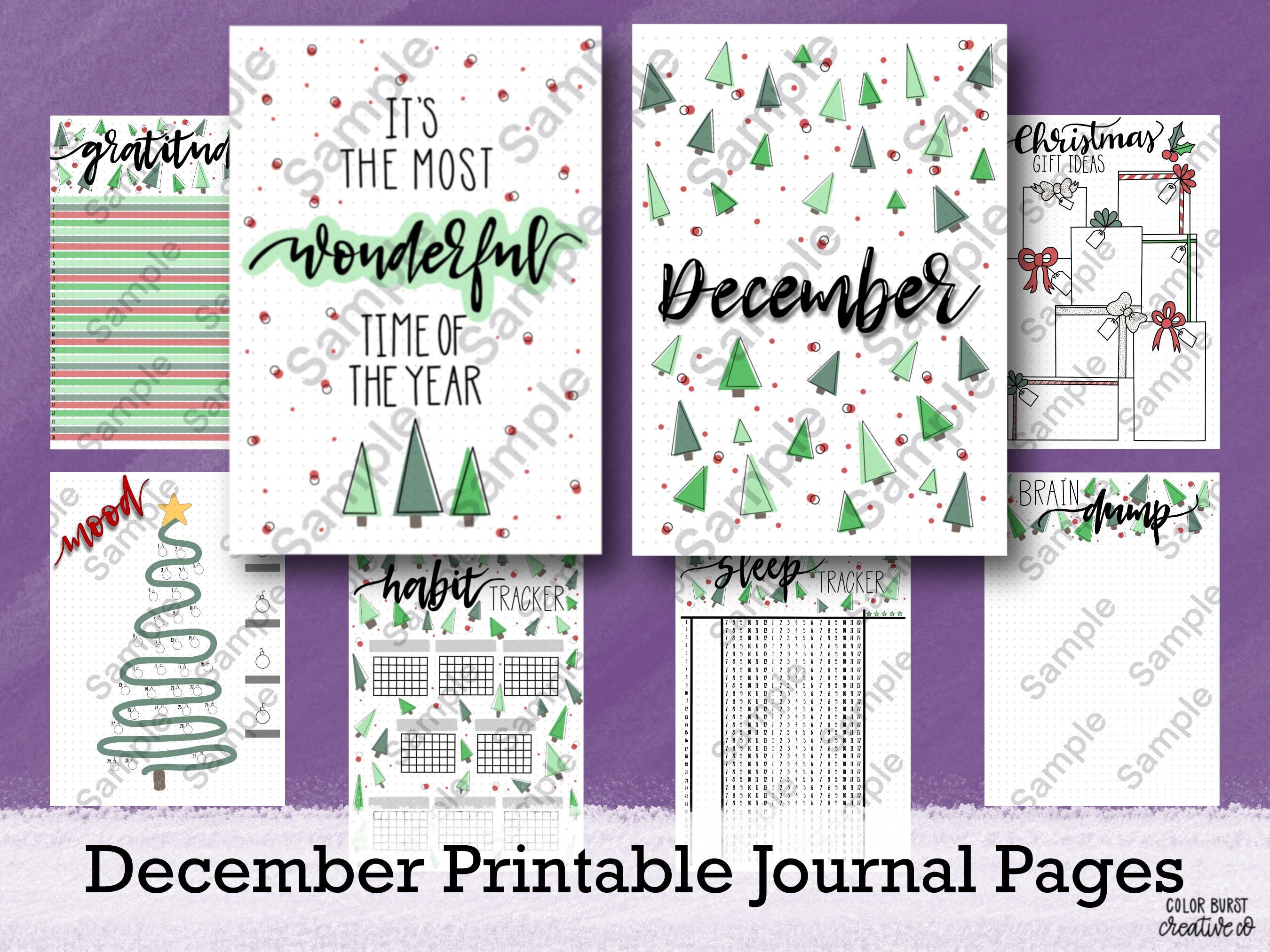 December Printable Journal Pages - Gratitude, Mood, Habits, Sleep ...