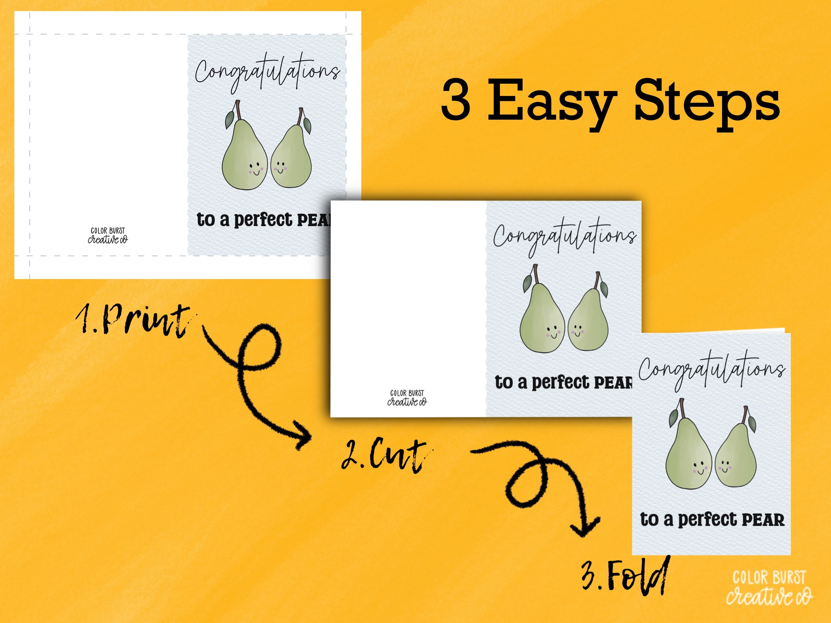 Fun Congrats Card Bundle! - Four 5"x7" Congratulations Cards - Digital ...