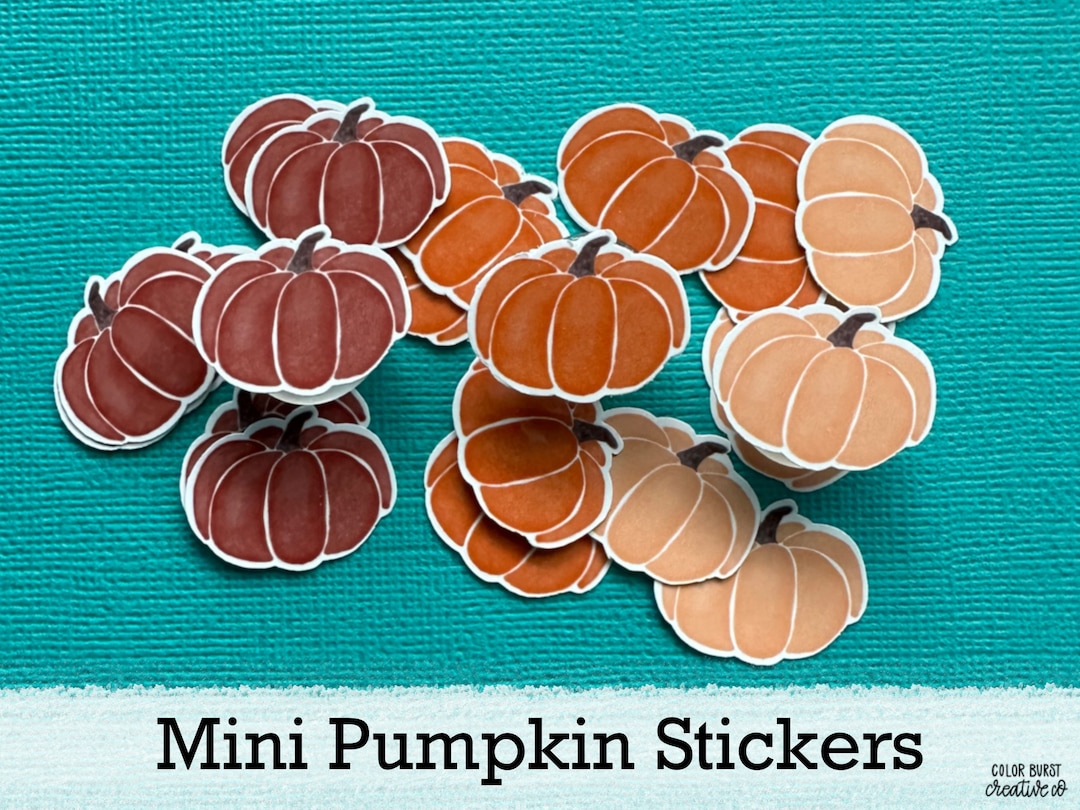 Mini Pumpkin Stickers! - 3 Pack of 1 Inch Wide Pumpkins - Waterproof ...
