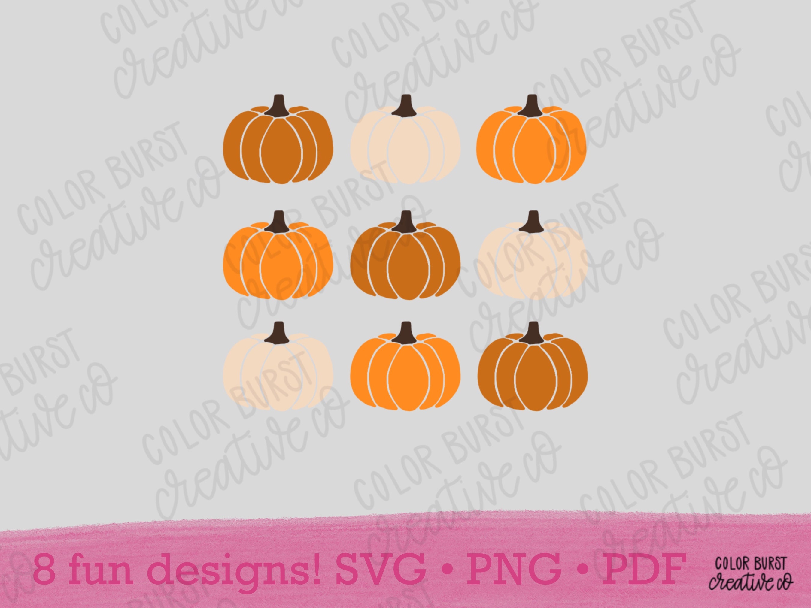 Pumpkin SVG Bundle 8 Cute Designs Happy Pumpkin Season - Etsy