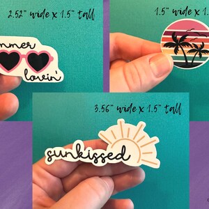 Summer Sticker Pack - 5 Waterproof Vinyl Stickers - Sunset & Palm Trees ...