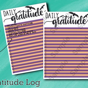 October Printable Journal Pages Halloween Theme Gratitude Log, Mood ...