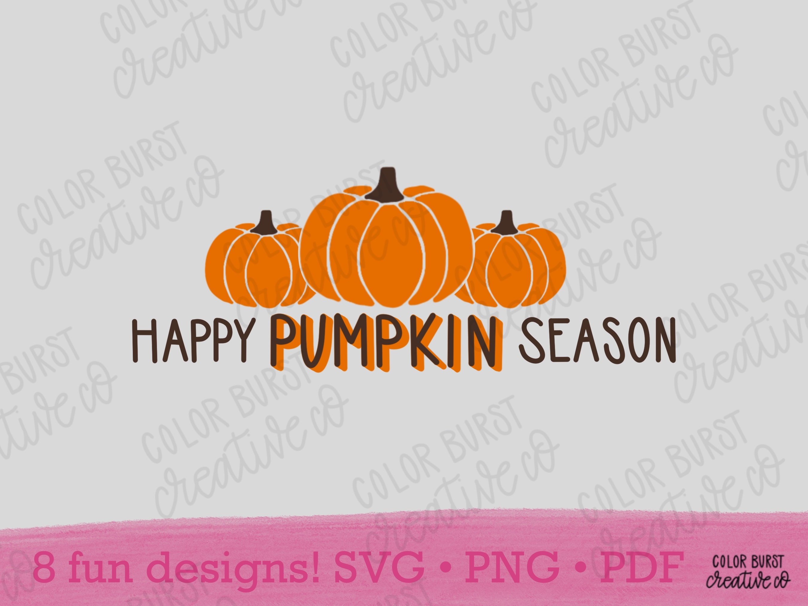 Pumpkin SVG Bundle 8 Cute Designs Happy Pumpkin Season - Etsy