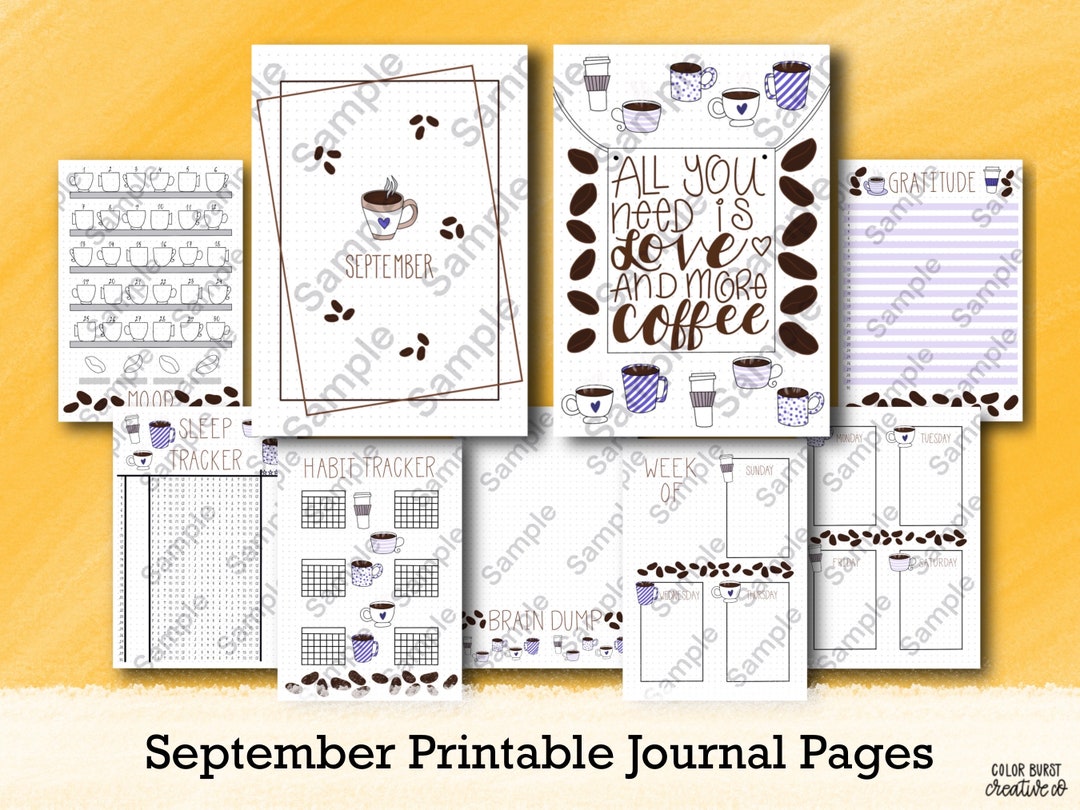 September Printable Journal Pages - PDF Download - Mood Tracker ...
