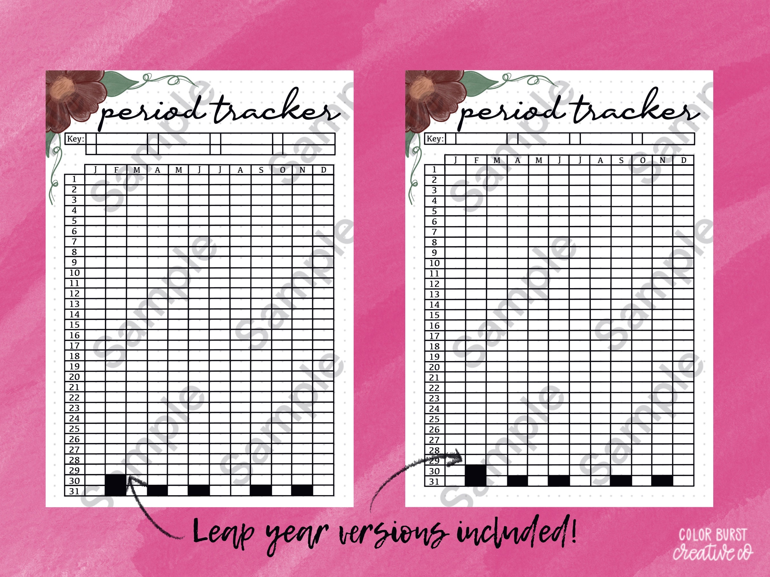 Period Tracker - Printable Journal Page - Dot Grid Journal - Track Your ...
