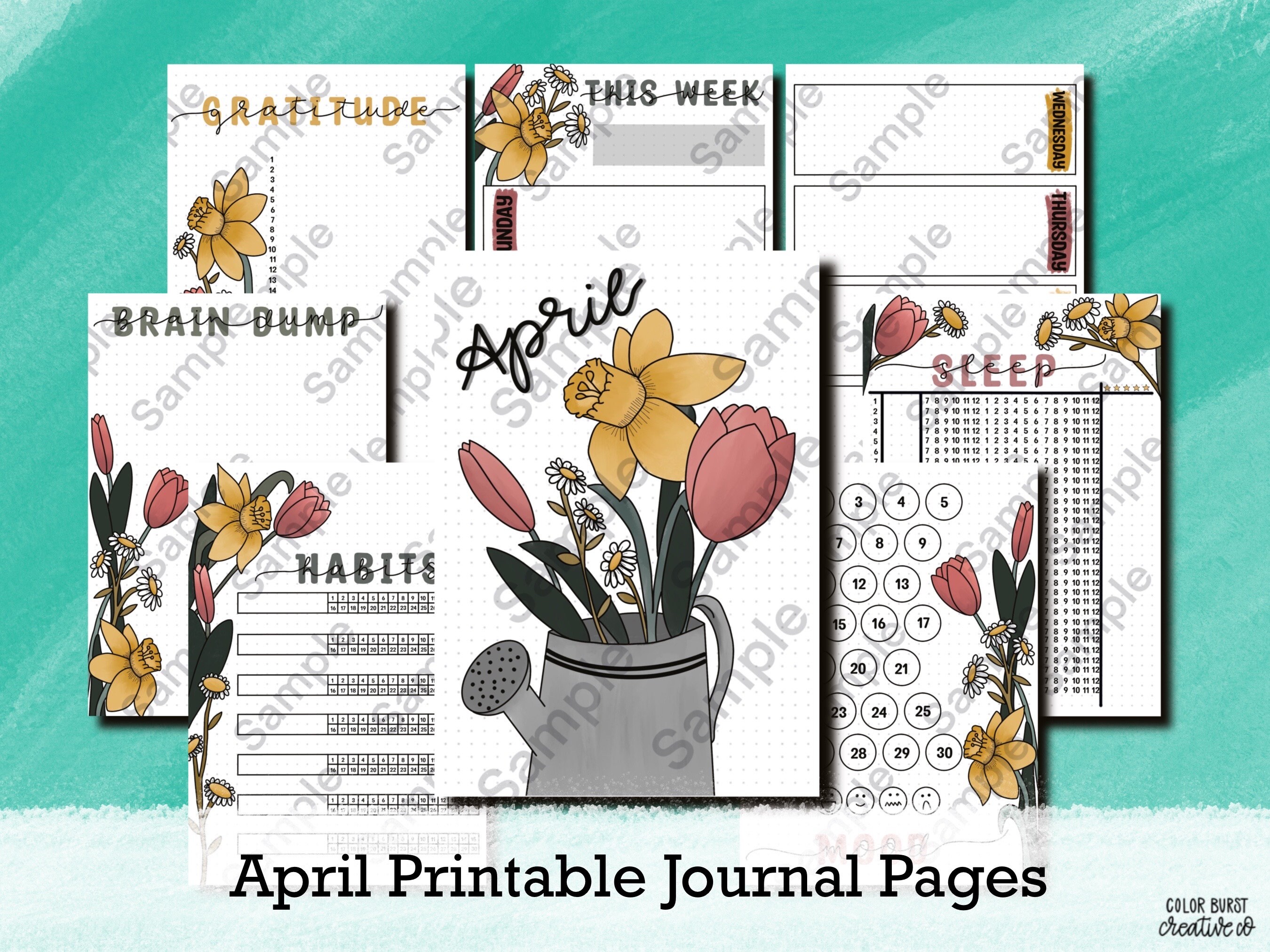 April Printable Journal Pages - Monthly Journal - PDF Download ...