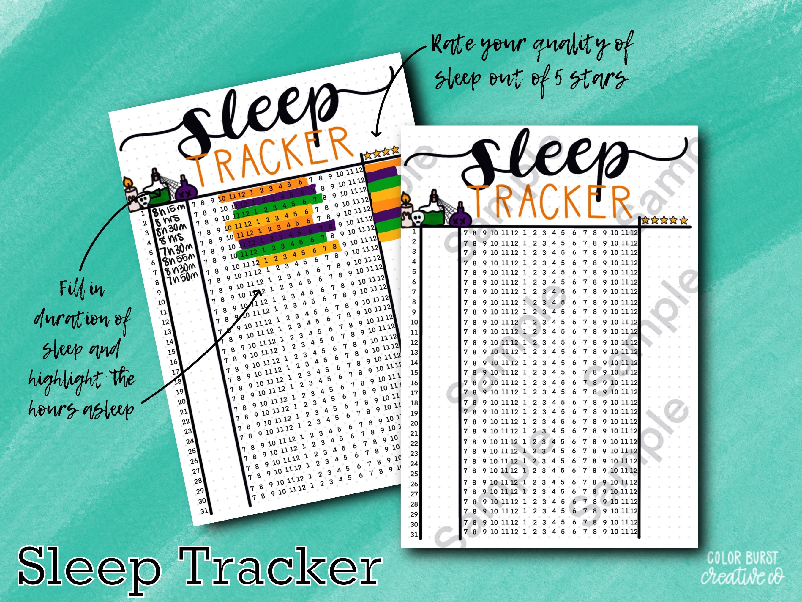 October Printable Journal Pages Halloween Theme Gratitude Log, Mood ...