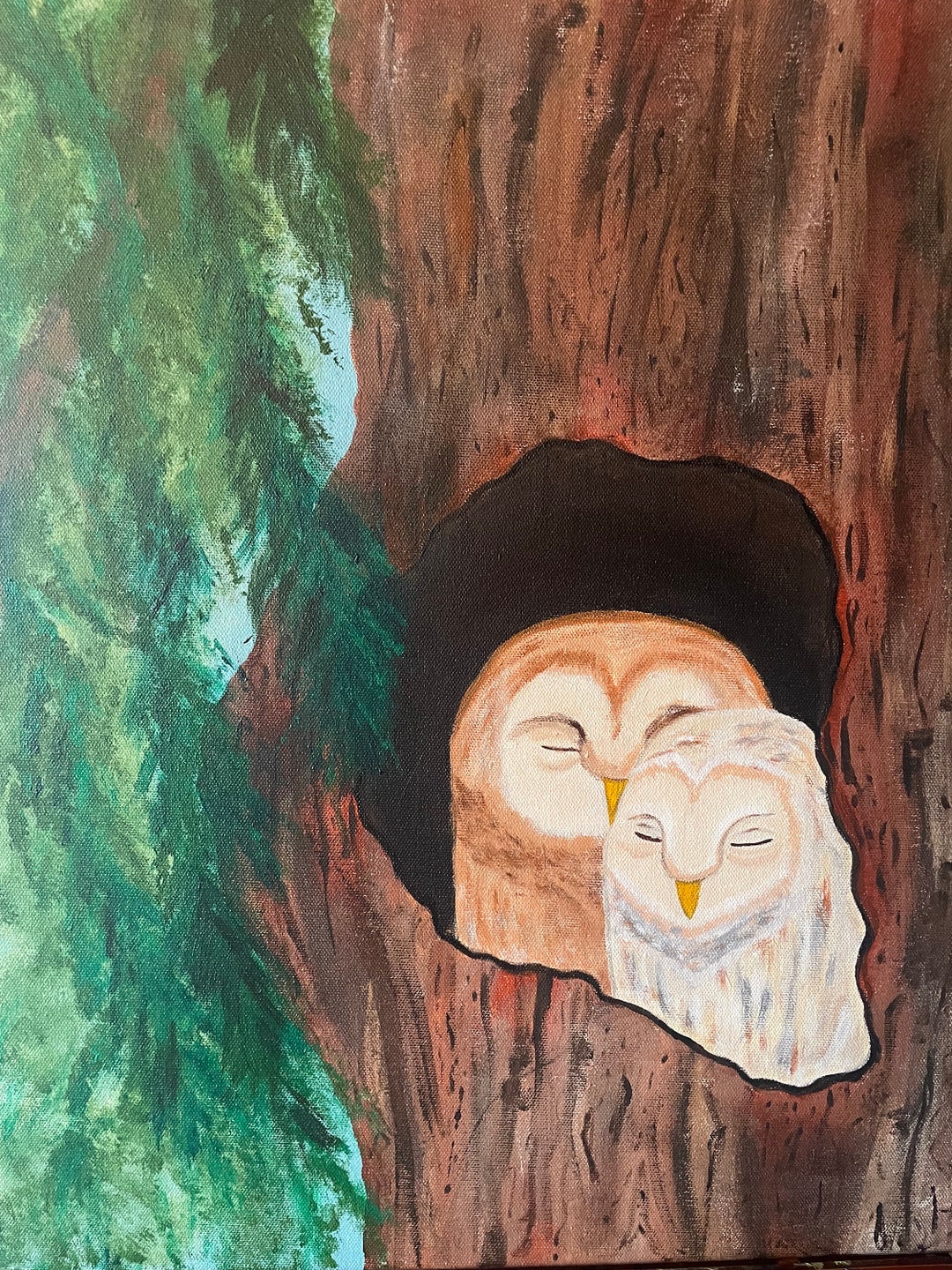 Owl Lovers Painting / Original Owl Painting / Owl Painting / Canvas ...