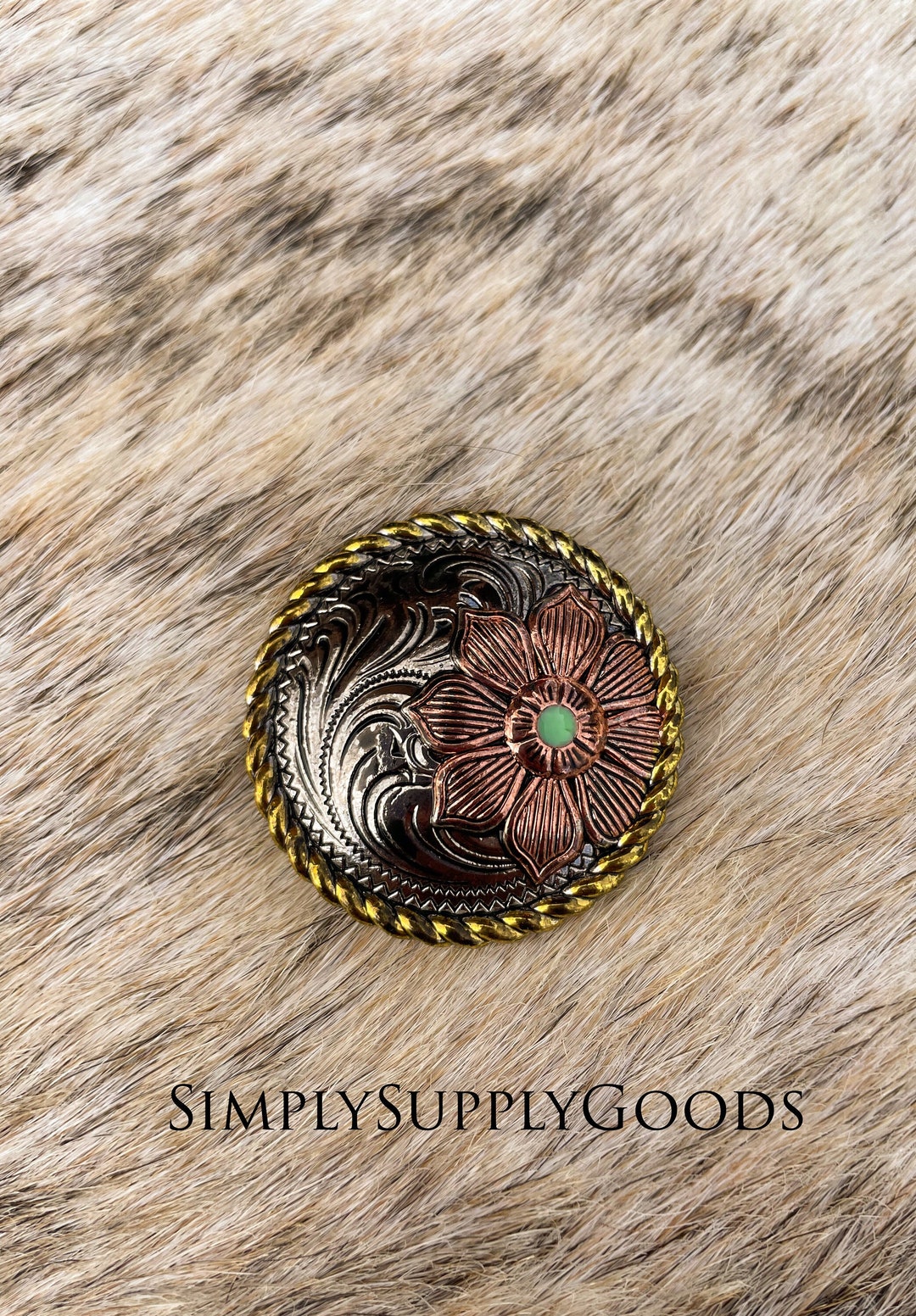 Roped Flower Concho Western Concho Leather Making Hardware - Etsy