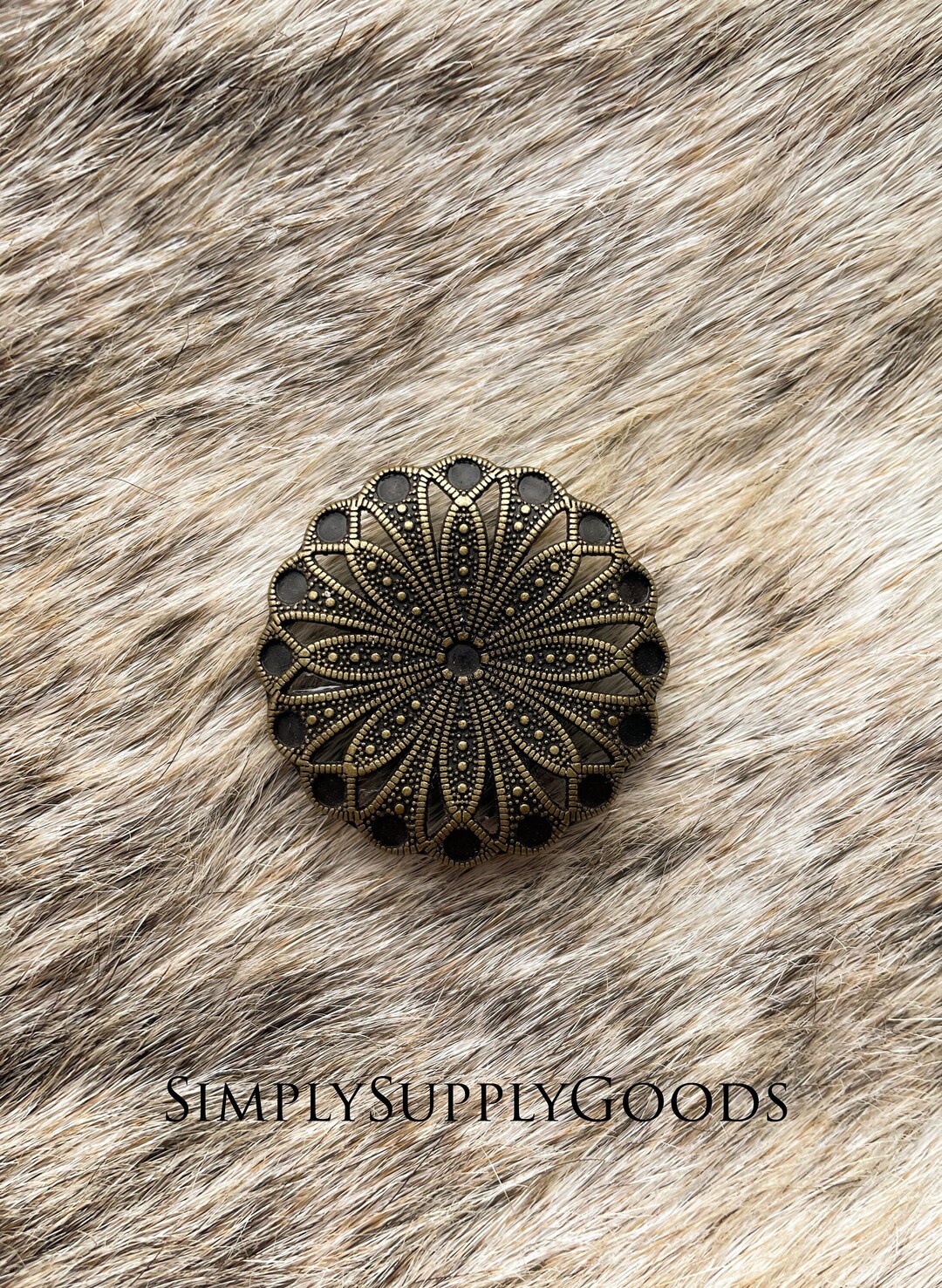 Antique Brass Round Concho, Tack Making Concho, Western Hardware ...