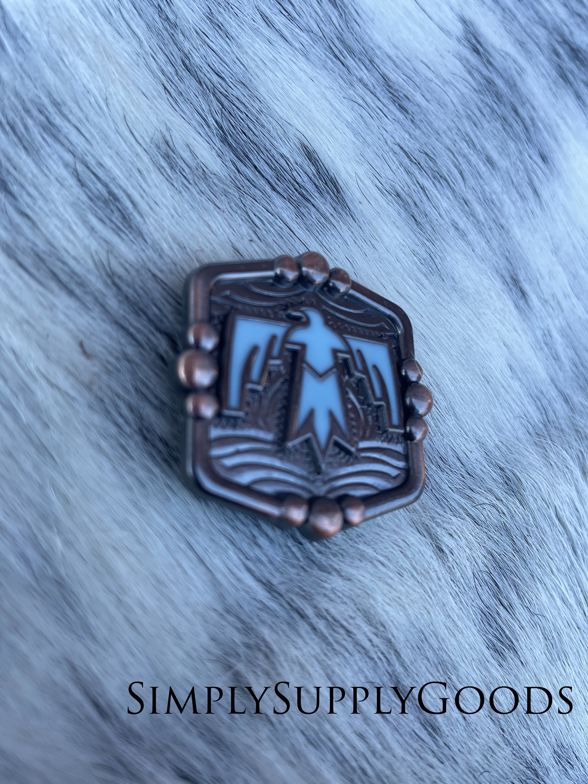 Cloud Blue Thunderbird Concho Western Concho Tack Making - Etsy