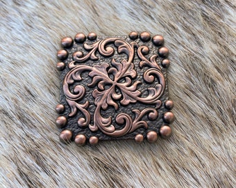 Square Berry Copper Concho, Western Concho, Berry Concho, Tacking ...