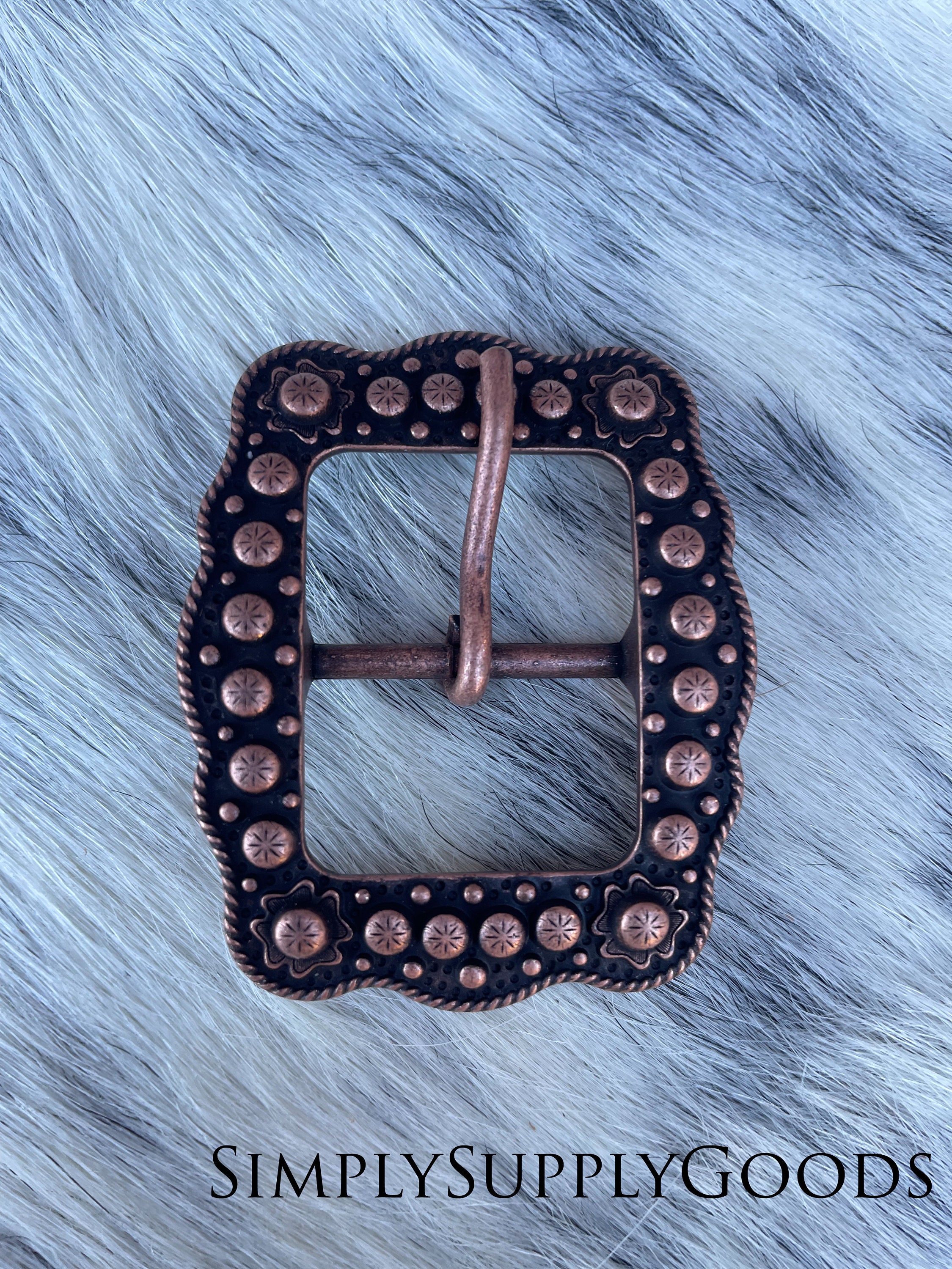 Copper Cart Buckle, Leather Working Buckle, Copper Starburst Buckle ...