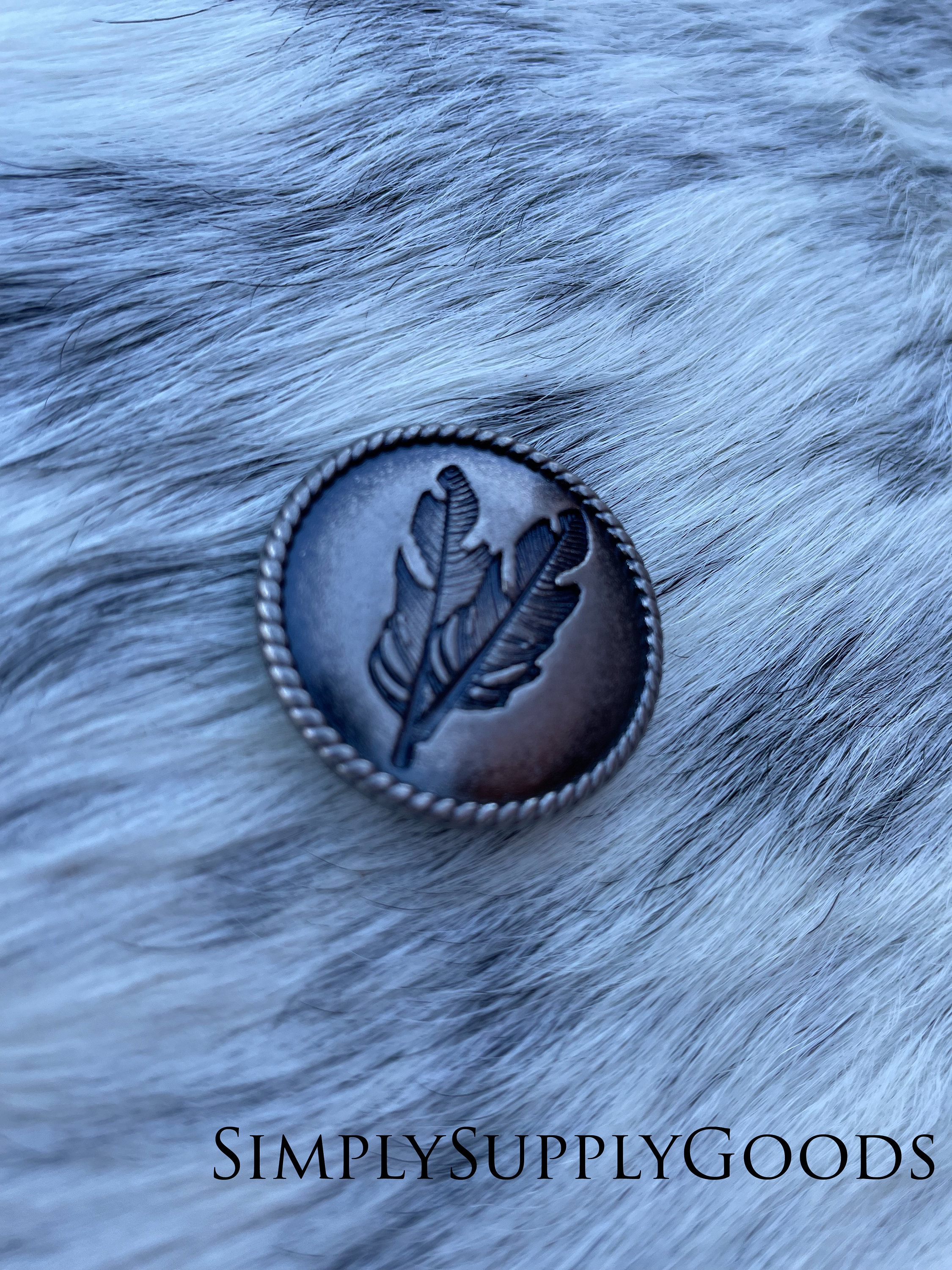 Copper Feather Concho Leather Making Concho Western Concho - Etsy