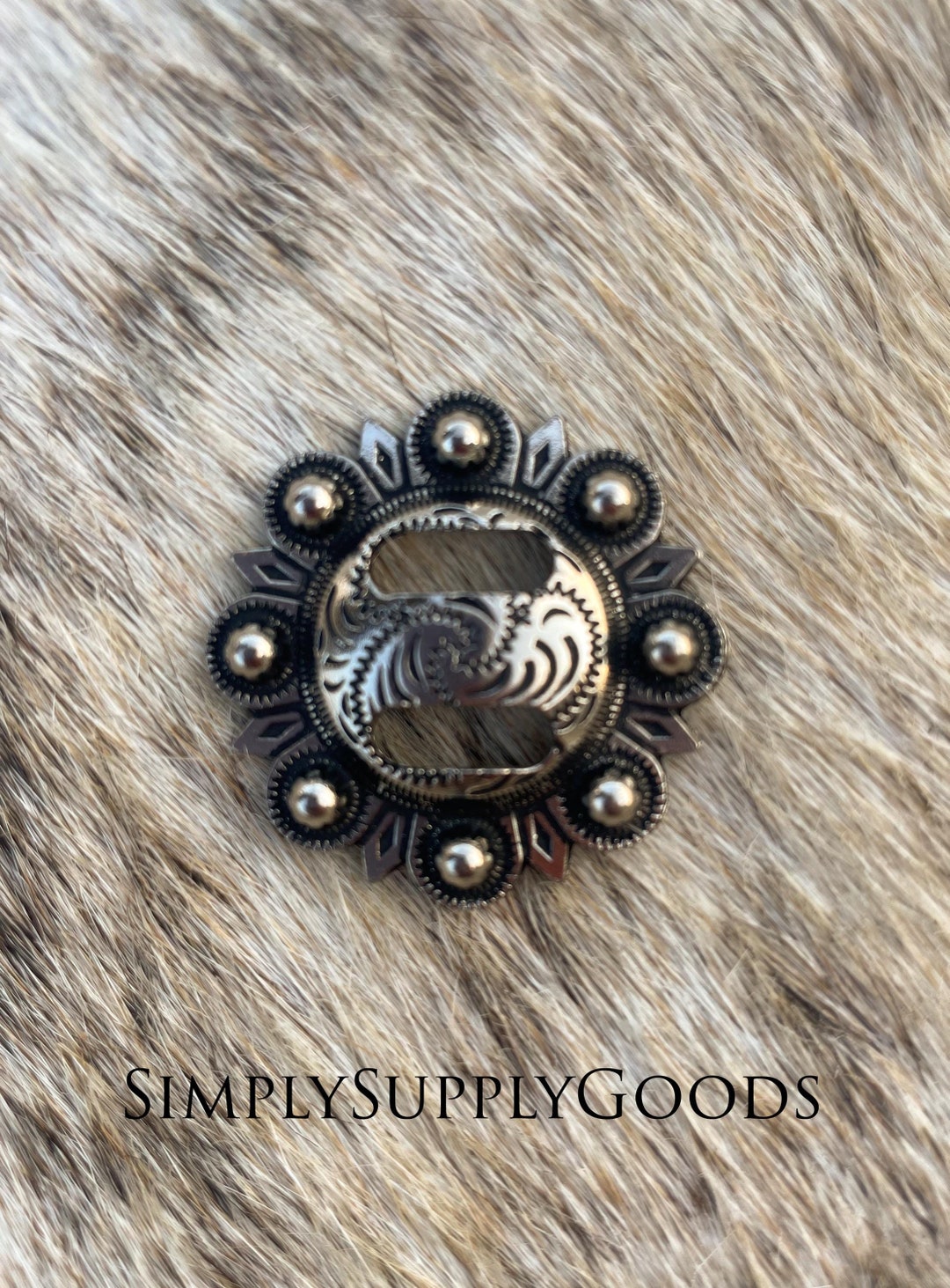 Black Berry Slotted Concho, Replacement Hardware, Leather Making ...