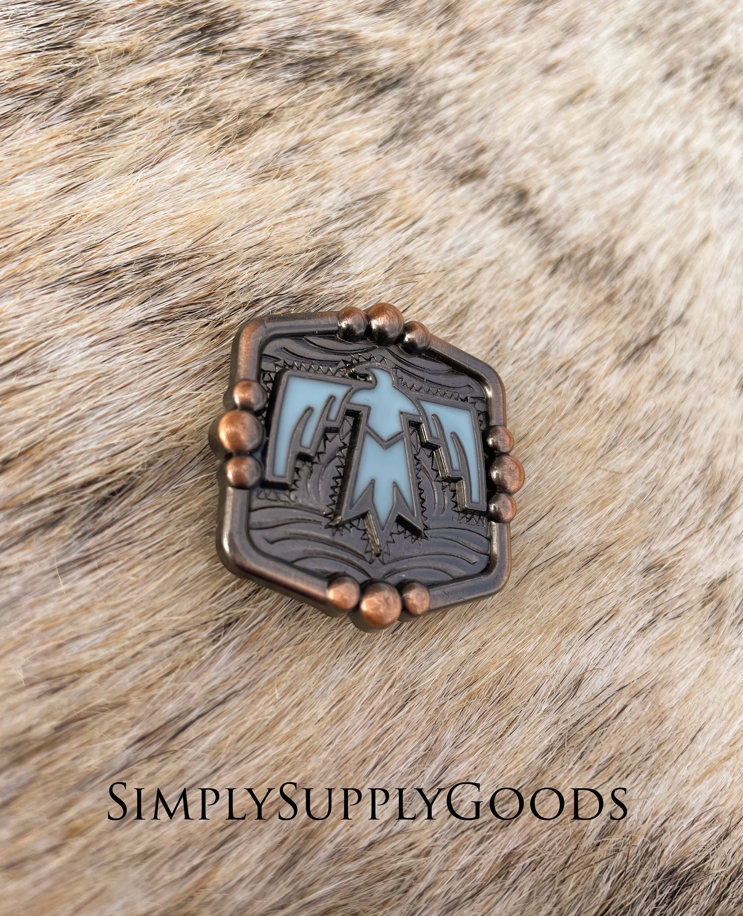 Cloud Blue Thunderbird Concho, Western Concho , Tack Making Concho ...