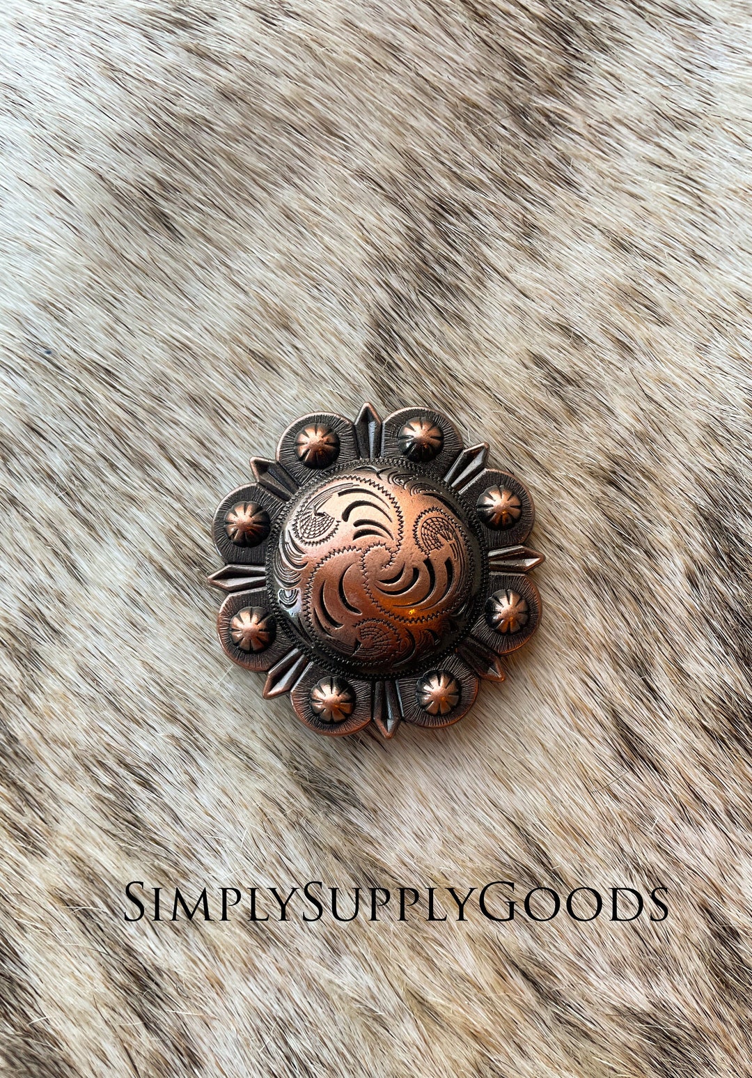 Copper Berry Concho, Leather Making Tack, Crafting Concho, Replacement ...