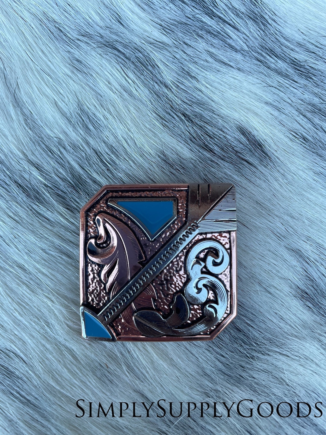 Blue Stone Rose Gold Concho, Western Concho, Leather Concho ...