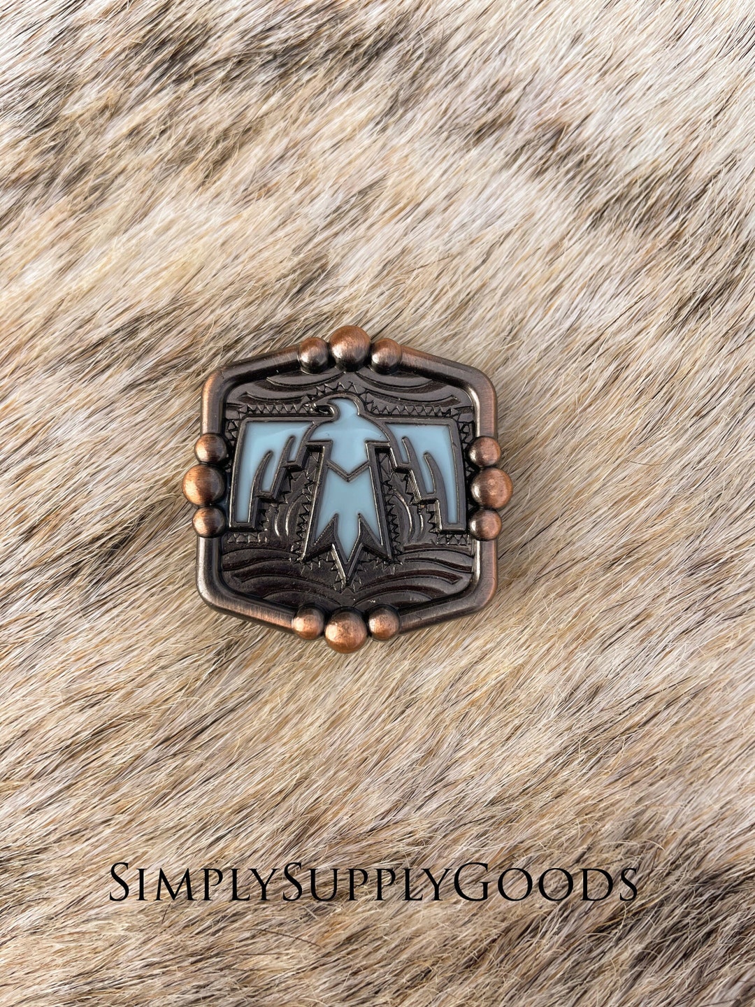 Cloud Blue Thunderbird Concho, Western Concho , Tack Making Concho ...